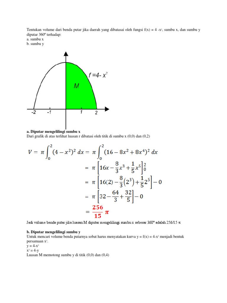 Volume Benda Putar: Contoh dan Rumus | PDF | Metode & Bahan Ajar