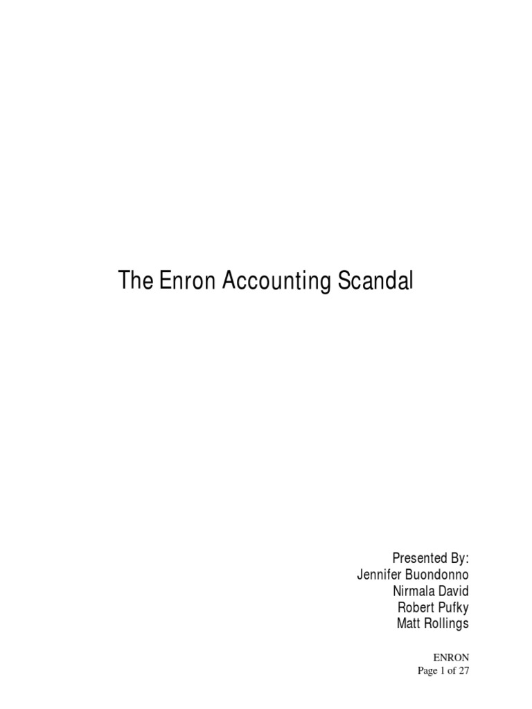 Accounting Enron Scandal Pdf Pdf Enron Mark To Market Accounting