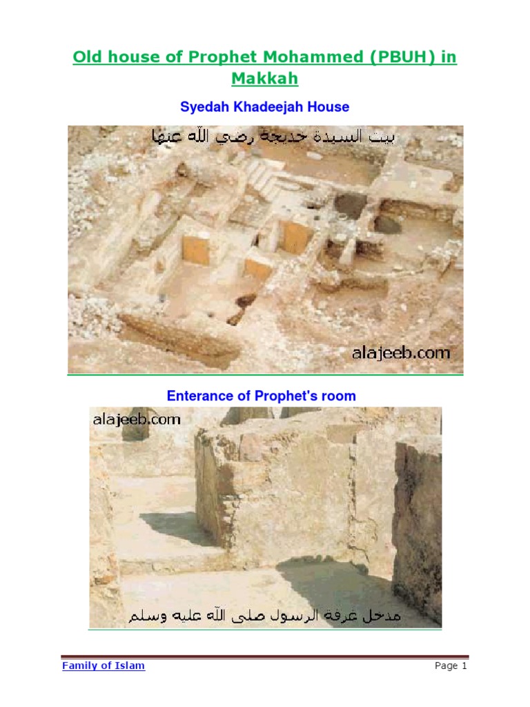 Old House of Prophet Mohammed - Family of Islam | PDF