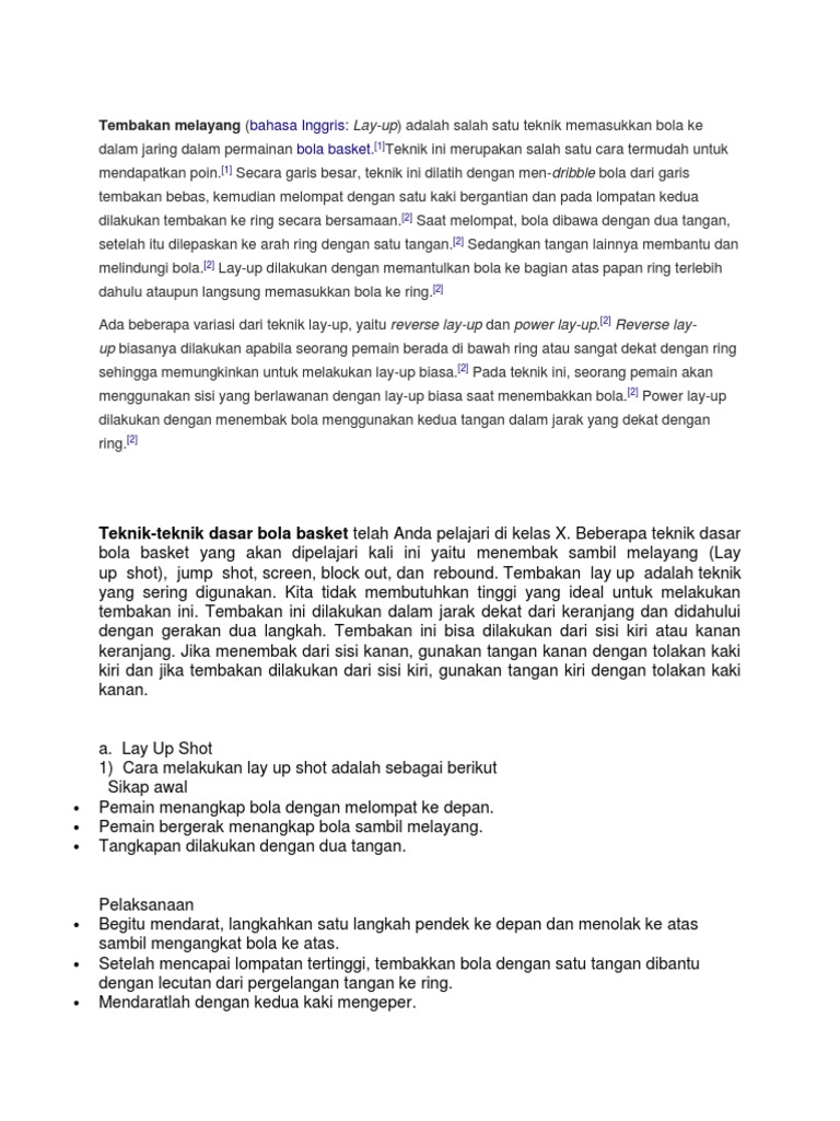 Tugas Penjas Lay Up Shoot | PDF
