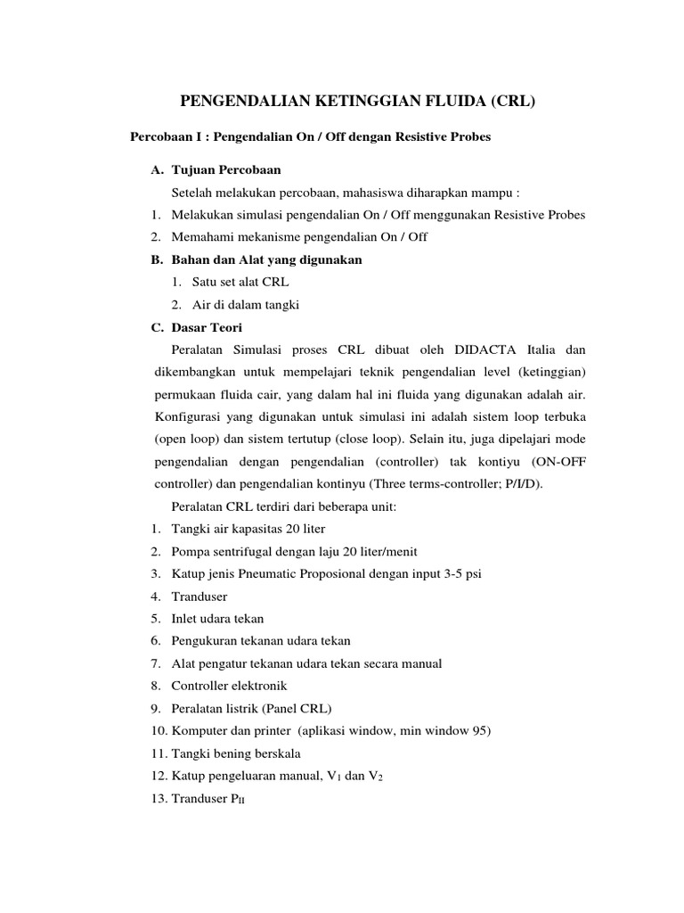 Panduan Praktikum CRL untuk Mahasiswa | PDF | Teknologi & Rekayasa