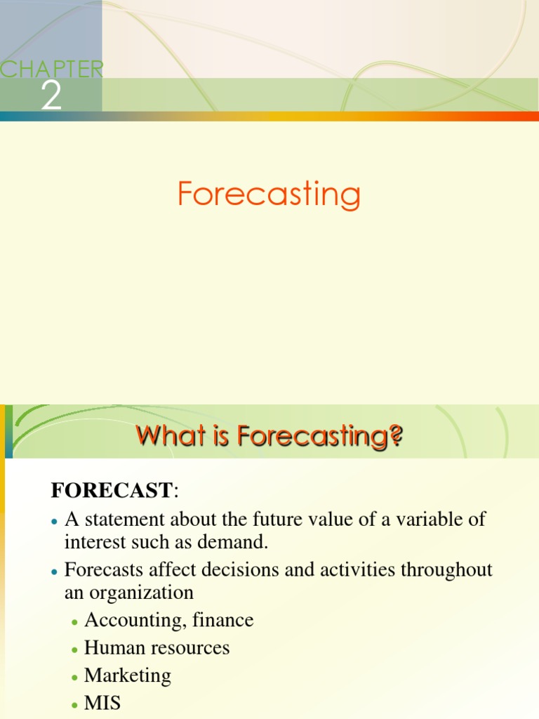 Forecasting PPT Notes | PDF | Forecasting | Correlation And Dependence