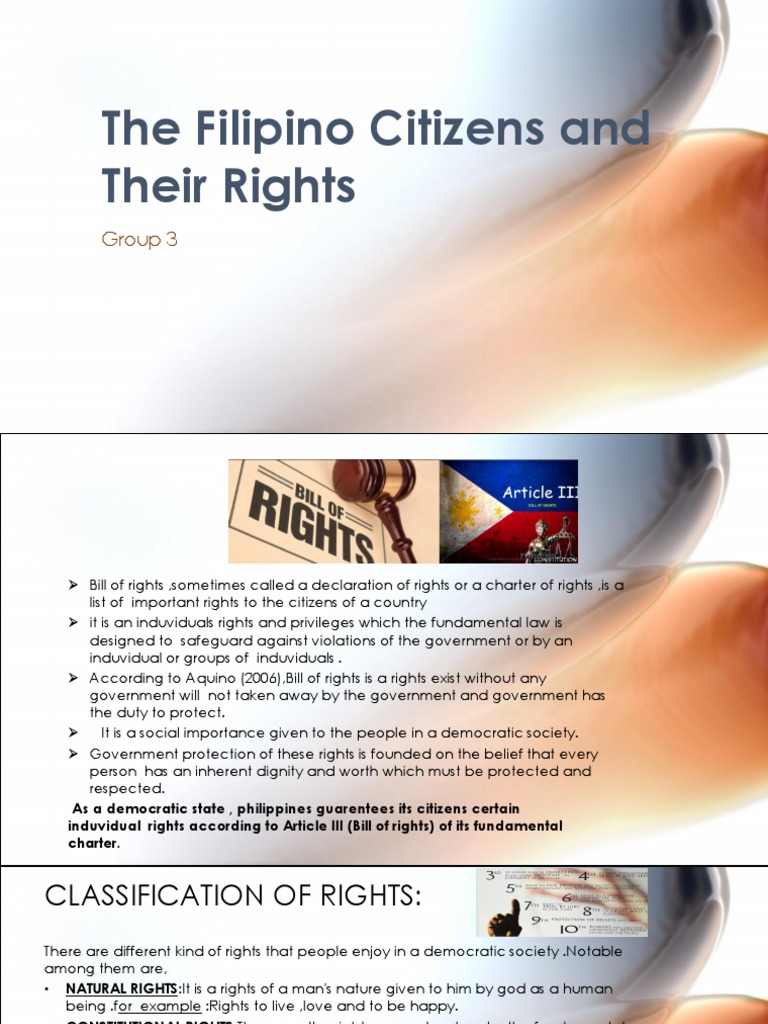 The Filipino Citizens and Their Rights | Download Free PDF | Search And ...