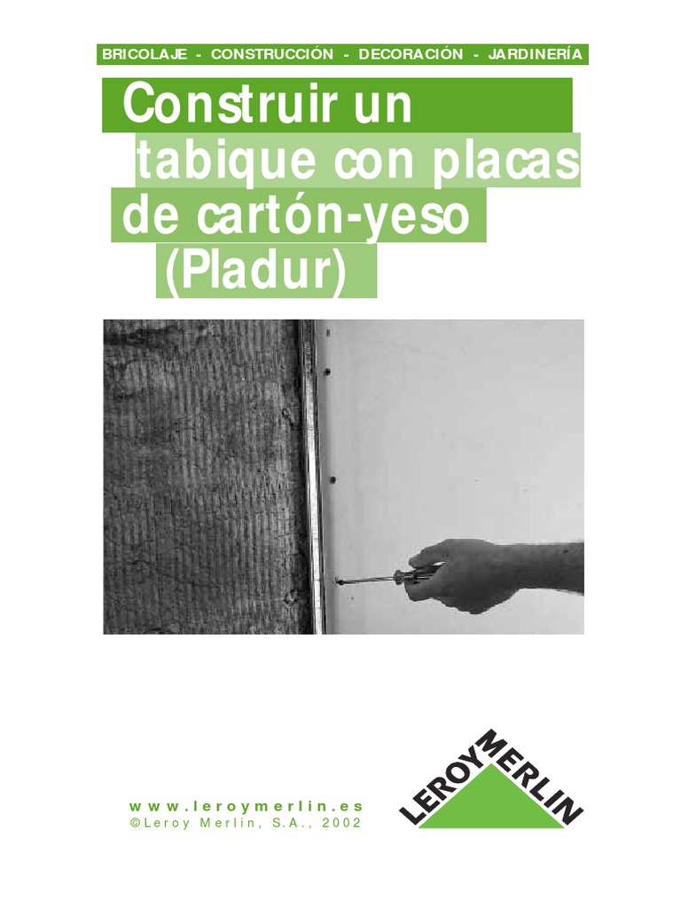 Construir Un Tabique Con Placas de Cartón Yeso PDF | PDF | Paneles de ...