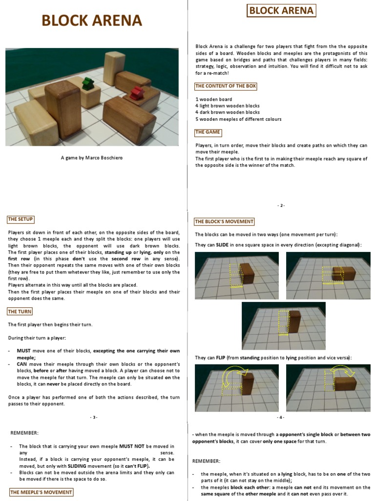 BLOCK ARENA Rules by Marco Boschiero | PDF | Leisure | Sports