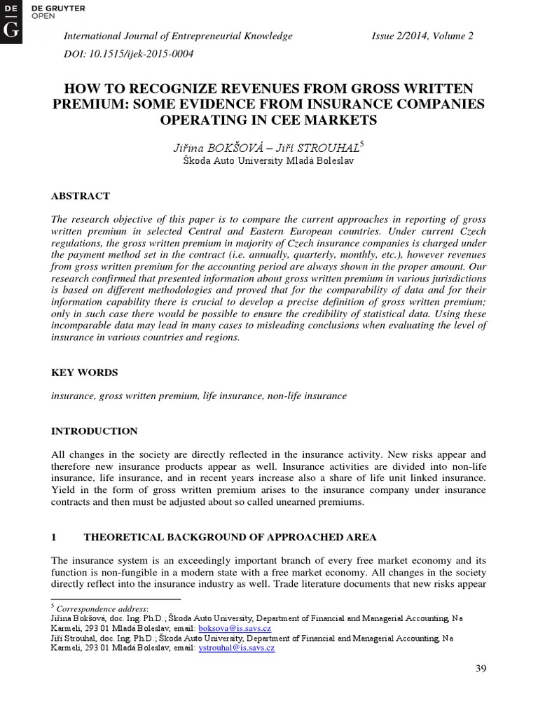 How To Recognize Revenue From GWP | PDF | Insurance | Service Industries