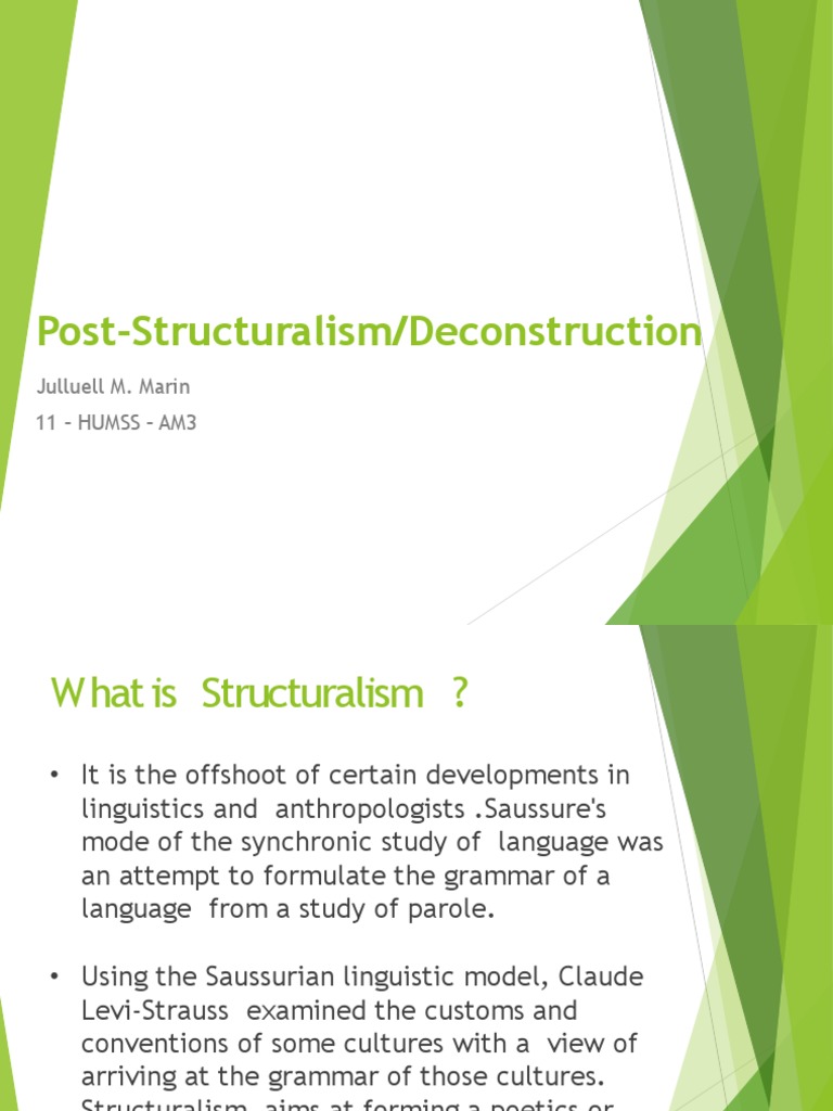 Post-Structuralism/Deconstruction: Julluell M. Marin 11 - Humss - Am3 ...