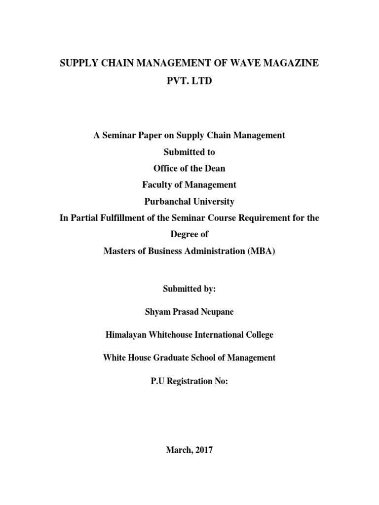 Supply Chain Management of Magazine | PDF | Supply Chain | Supply Chain ...