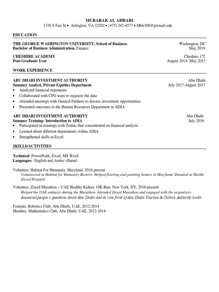 Mubarak Resume Updated 2 | PDF