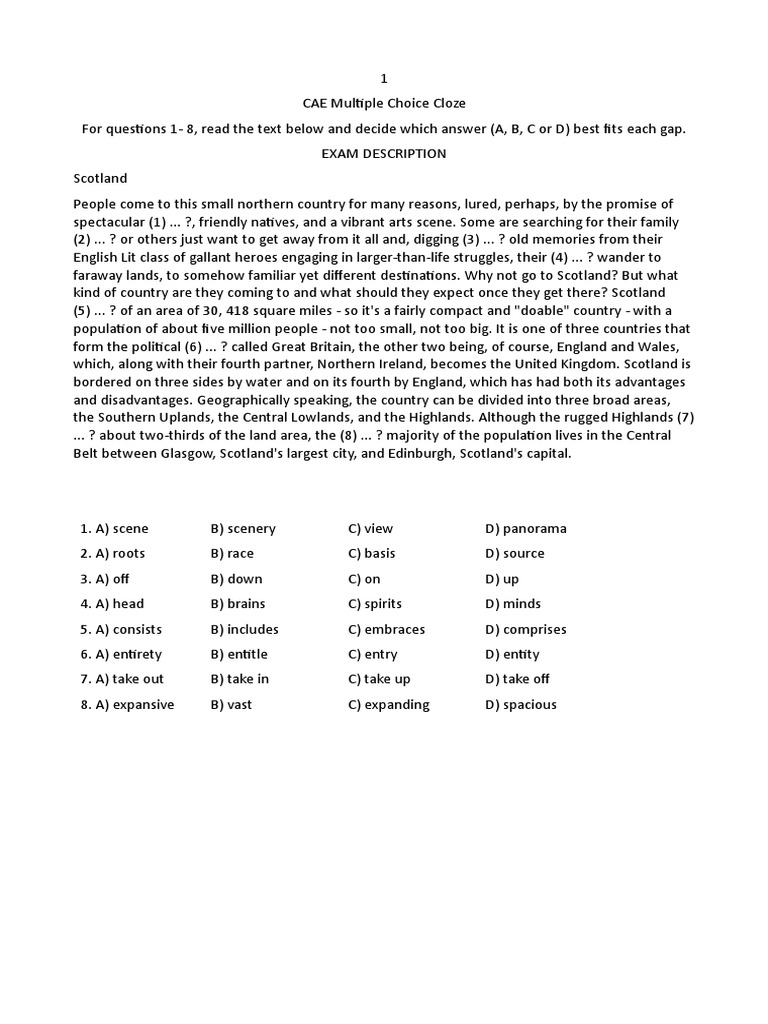 Cae Open Cloze | PDF | Microscope | United Kingdom