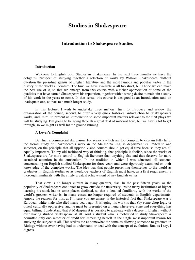 Studies in Shakespeare | PDF | Shakespeare Authorship Question ...