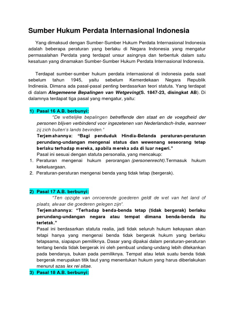 Hukum Perdata Internasional RI | PDF