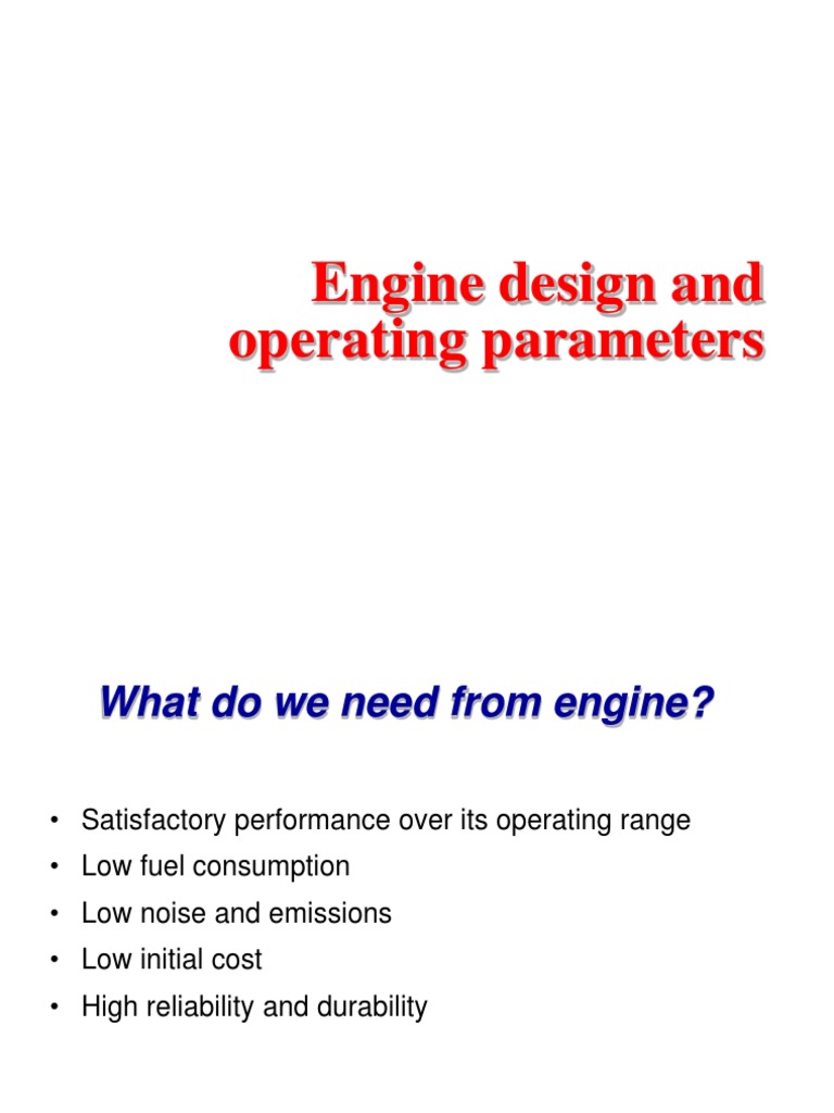Engine Design and Operating Parameters | Download Free PDF | Engines ...