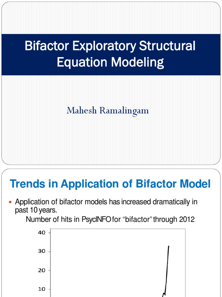 Bifactor Exploratory Structural Equation Modeling: Mahesh Ramalingam ...