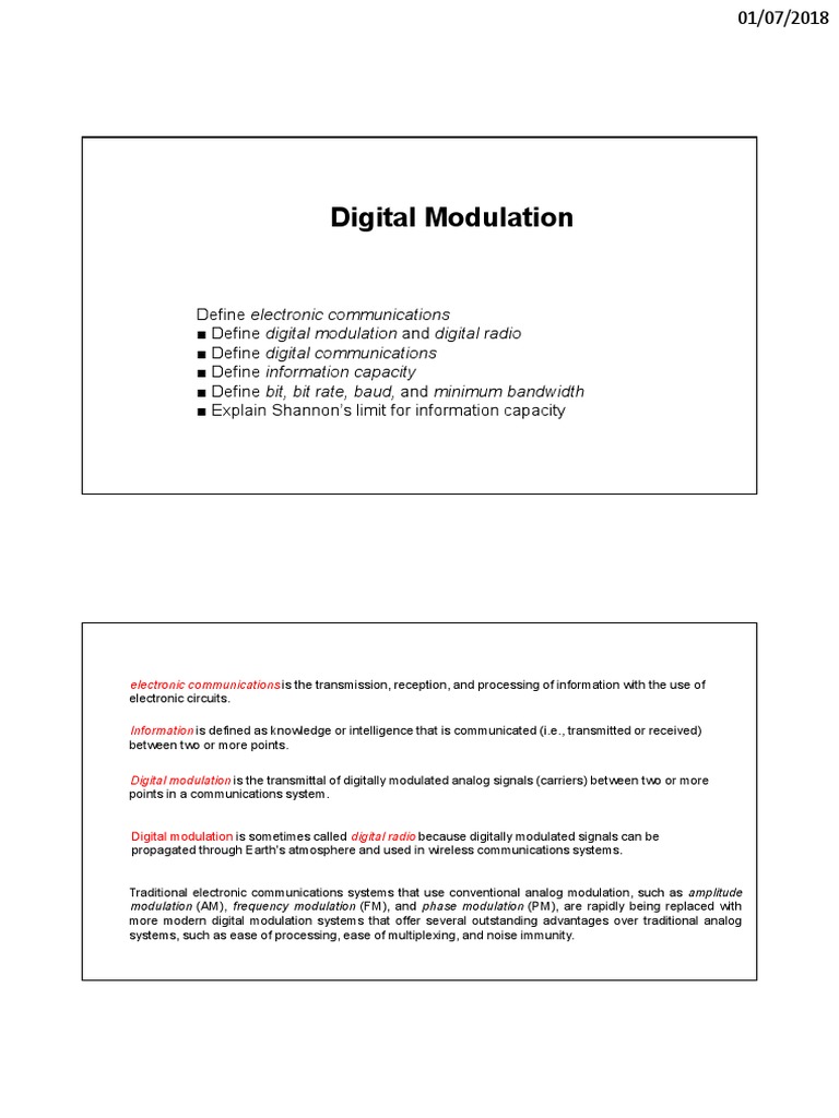 Digital Modulation Fundamentals Explained | PDF | Modulation | Bit Rate