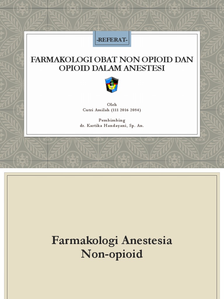 Farmakologi Opioid Dan Non Opioid | PDF