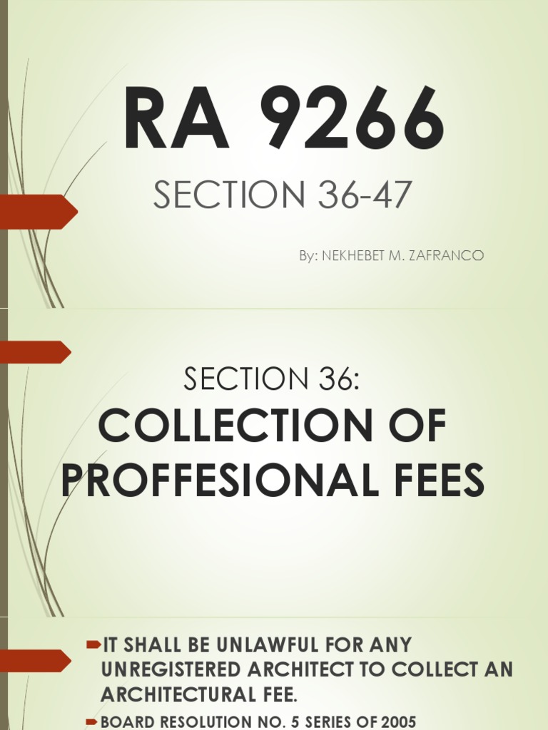 Ra 9266 | PDF | Architect | Profession