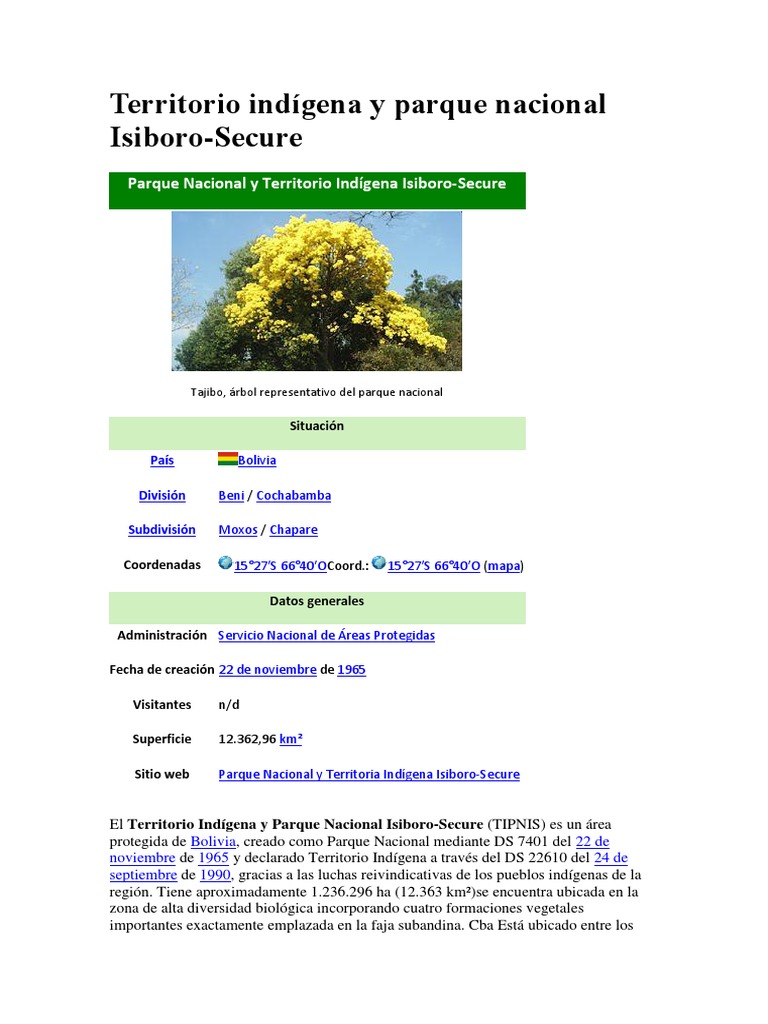 Parque Nacional y Territorio Indígena Isiboro-Secure | Naturaleza