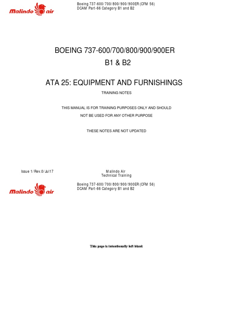 ATA 25 - 737 NG B1 B2 Equip and Furnishing | PDF | Window | Ceiling