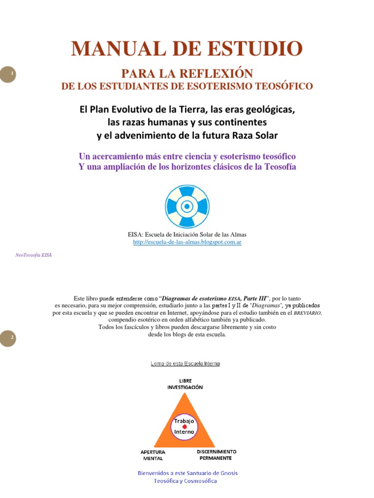 Manual de Estudio Teosofico. 'Diagramas de Esoterismo Eisa'. Parte III ...