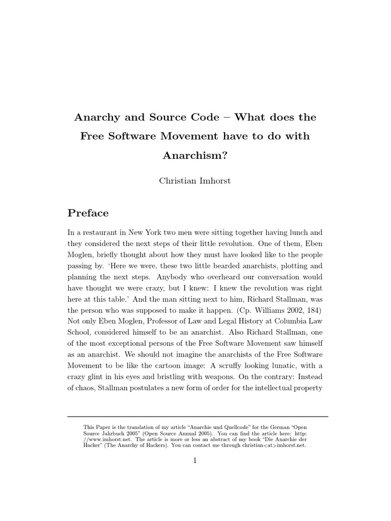 Anarchy and Source Code PDF | Download Free PDF | Free Software ...