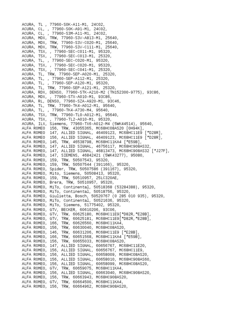 Airbag Service Tool v3.9 Car List | PDF | Chevrolet | Industries