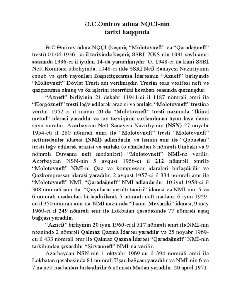 NQÇİ Tarix | PDF