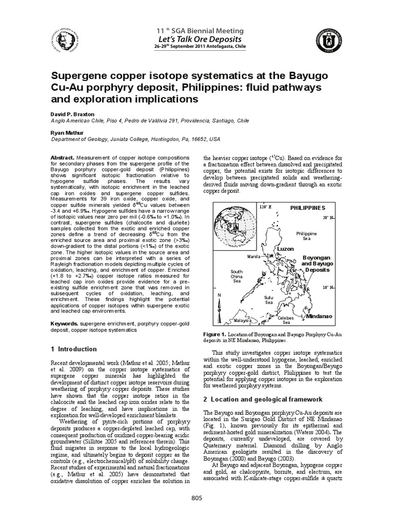 Supergene Copper Isotope Systematics at The Bayugo Cu-Au Porphyry ...