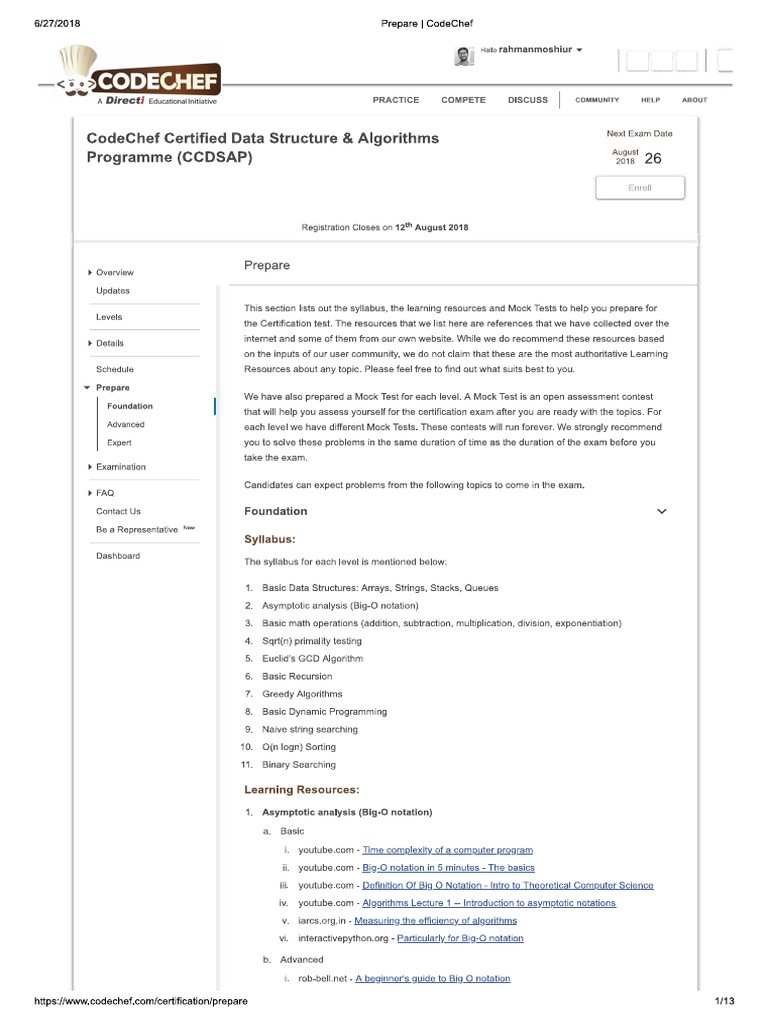 CodeChef Programming Syllabus (Resources & Problems) | PDF | Computing ... CodeChef Programming Syllabus (Resources & Problems) | PDF | Computing ...