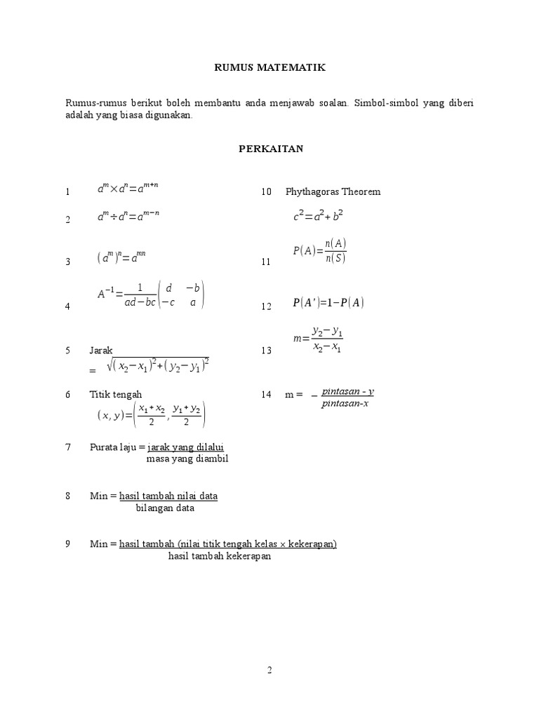 f5 Math 2017 - Rumus | PDF