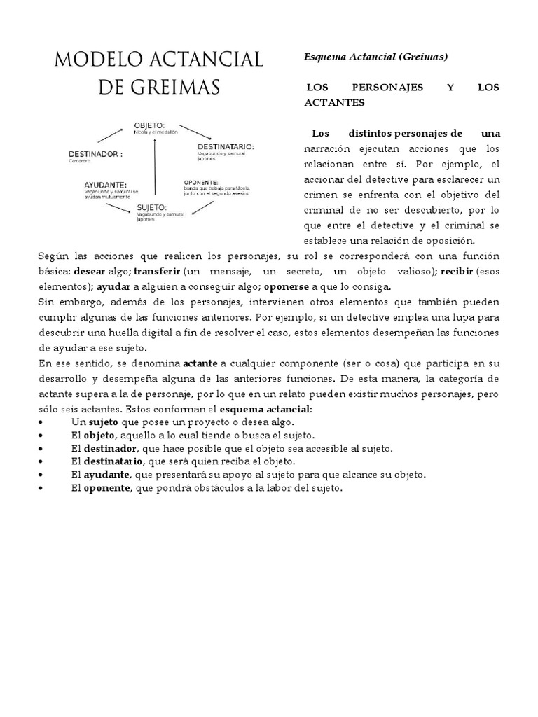 Esquema Actancial | PDF