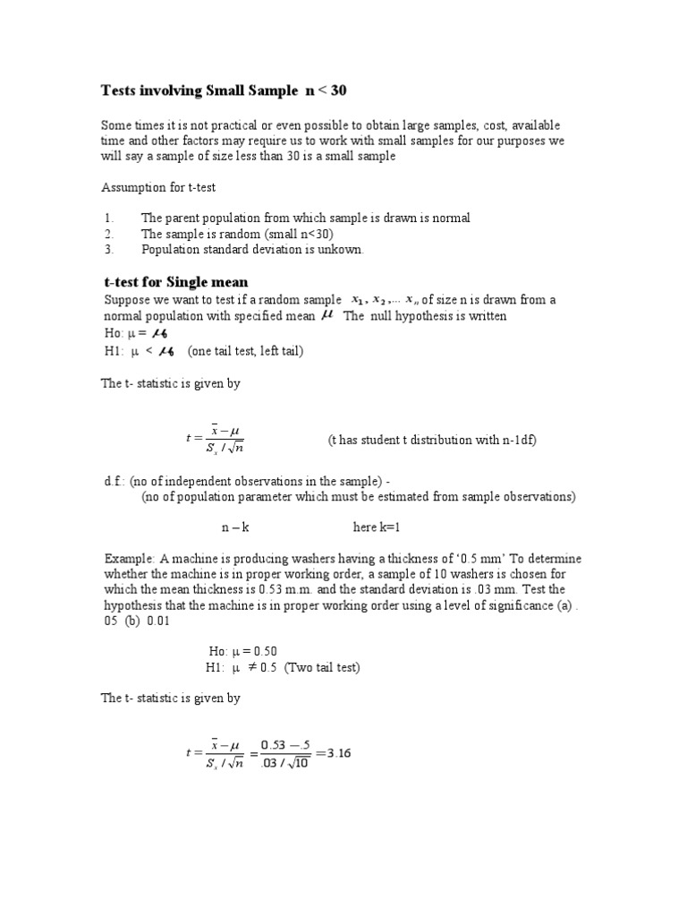 T Test | PDF | Student's T Test | Research Methods