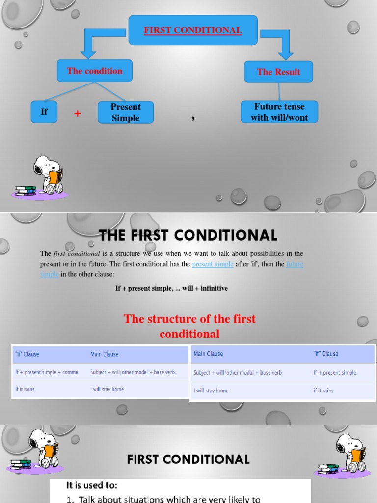 First Conditional: Present Simple If Future Tense With Will/wont | PDF