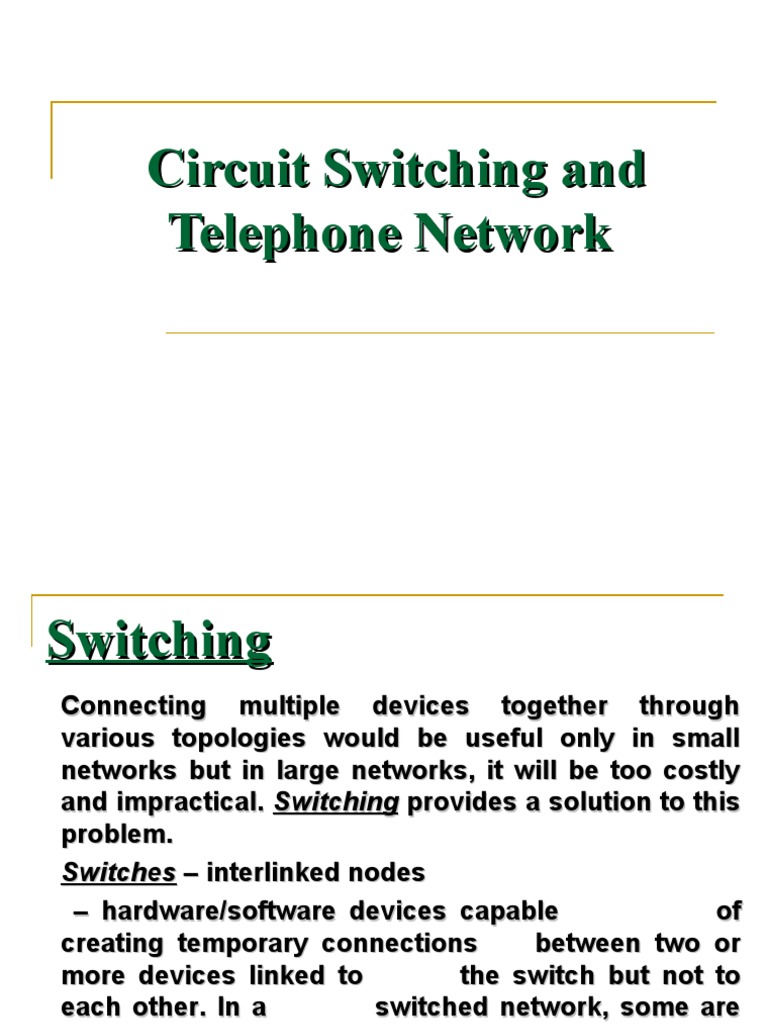 Circuit Switching and Telephone Network | PDF | Digital Subscriber Line ...