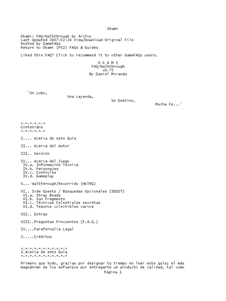 Guia Okami (Solo Texto) PDF | PDF | Naturaleza