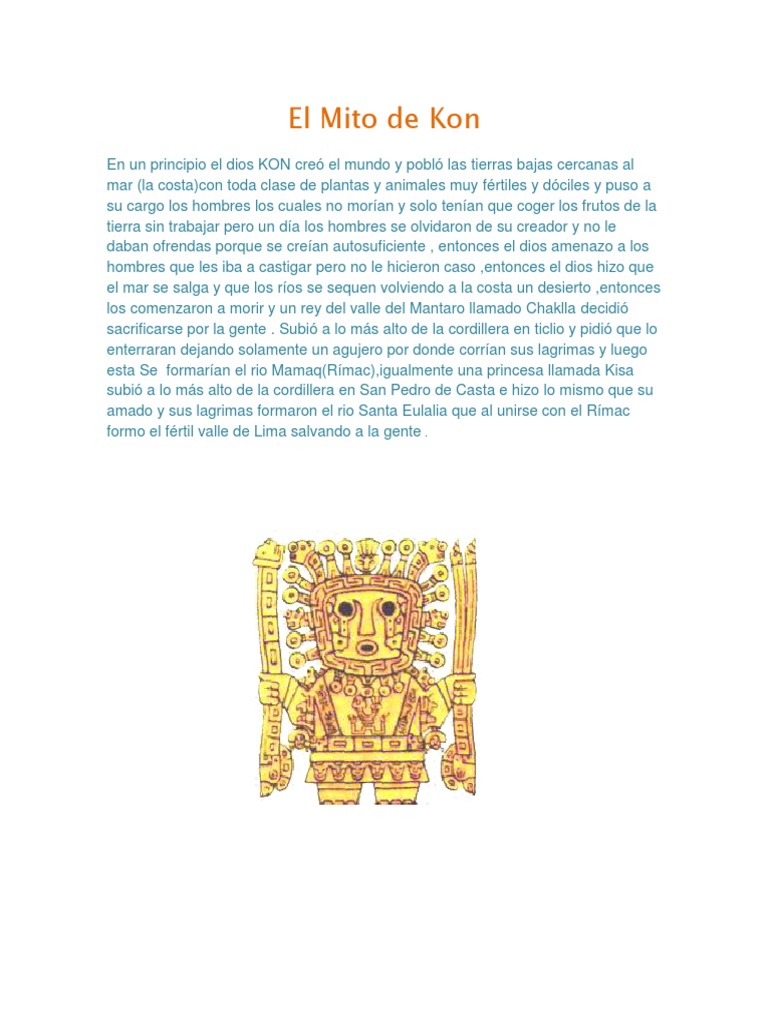 El Mito de Kon: Creación y Sacrificio | PDF | Viajes y turismo