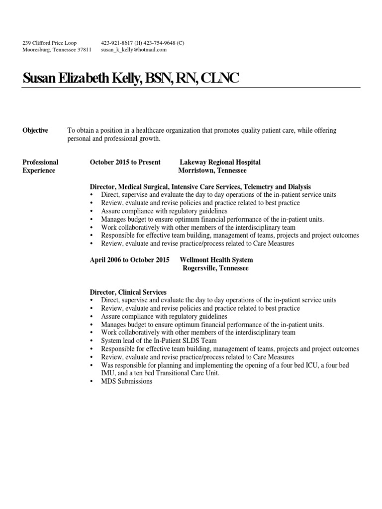 Susans Resume | Download Free PDF | Nursing | Patient