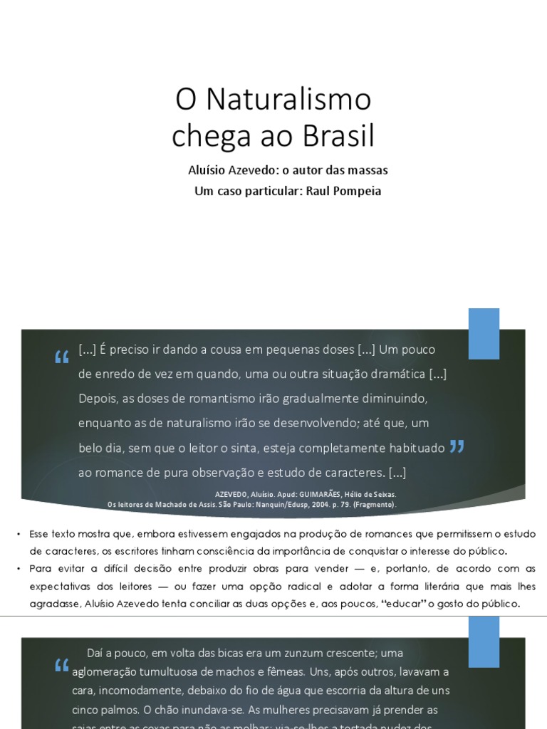 Naturalismo No Brasil | PDF | Humano | Brasil