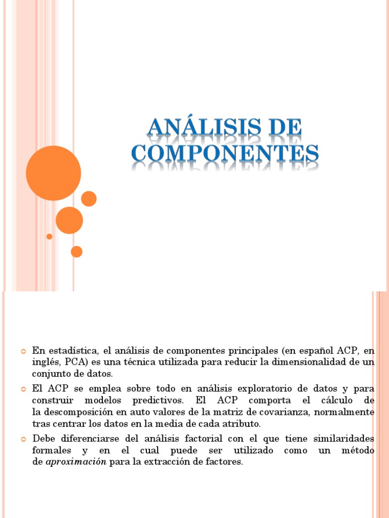Diapositivas de Analisis de Componentes Principales | Análisis de ...