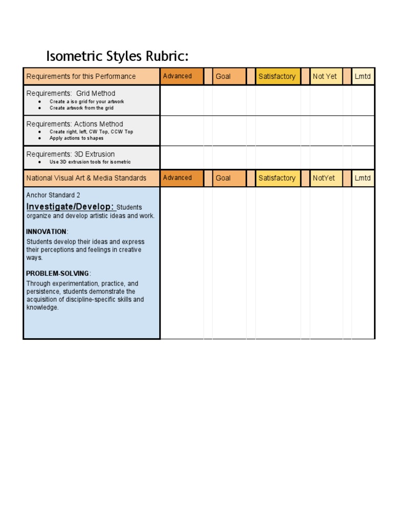 Isometric Styles Rubric | PDF