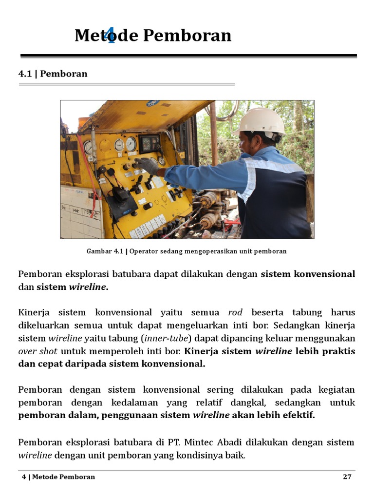 Metode Pemboran Eksplorasi Batubara | PDF