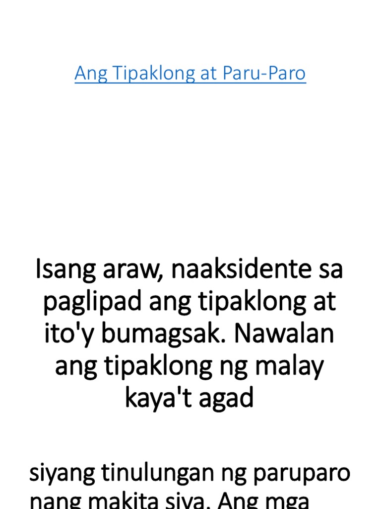 Ang Tipaklong at Ang Paru-Paro | PDF