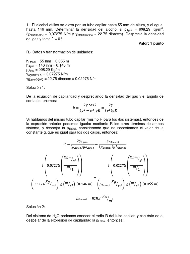 Problemas Resueltos de Interfases Ipn | PDF | Densidad | Gases