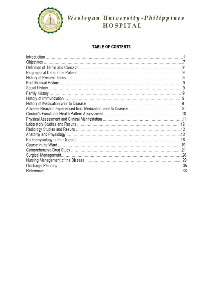 Wesleyan University Hospital Overview | PDF | Wellness | Science ...