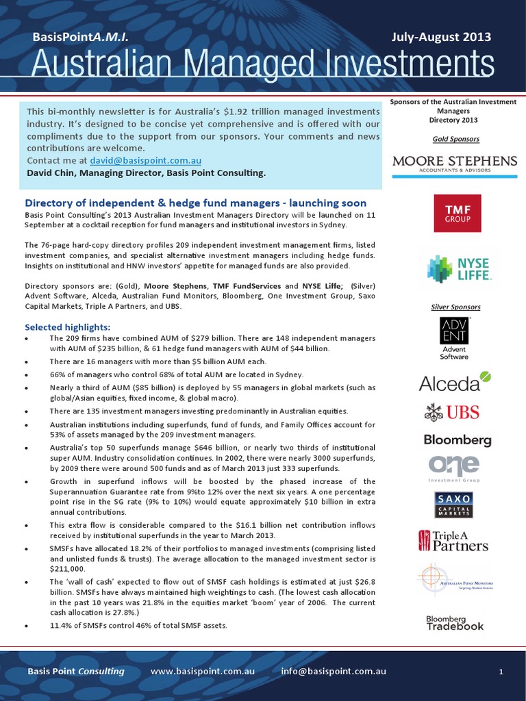 AMI Newsletter July-August | PDF | Hedge Fund | Investment Management