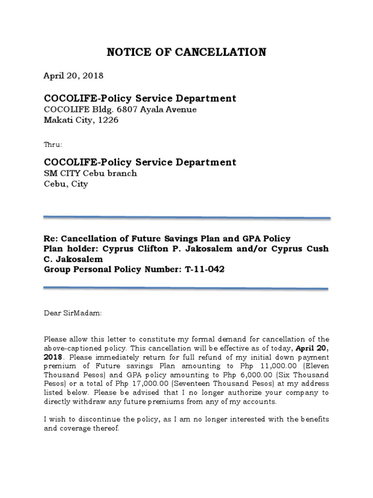 COCOLIFE Insurance Policy | PDF | Insurance | Financial Risk