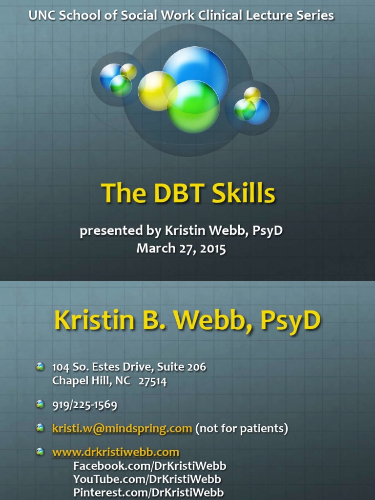 Presentation DBT PDF | PDF | Dialectical Behavior Therapy | Borderline ...