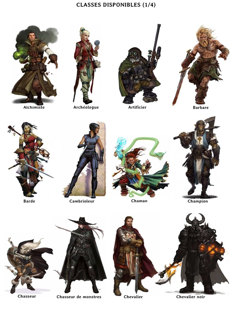 Classes de Personnages Disponibles | PDF | Dé