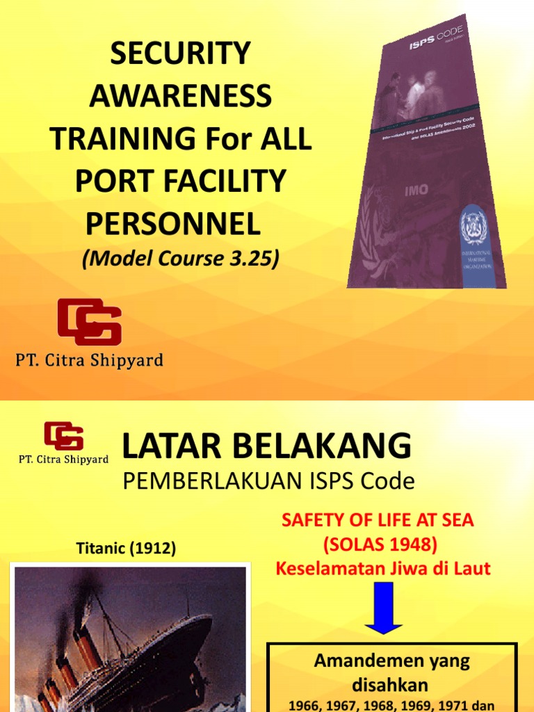 PORT FACILITY SECURITY AWARENESS TRAINING | PDF