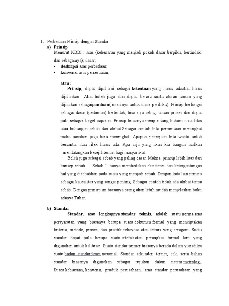Perbedaan Prinsip Dengan Standar & Pengertian Dan Fungsi Konsep Standar ...